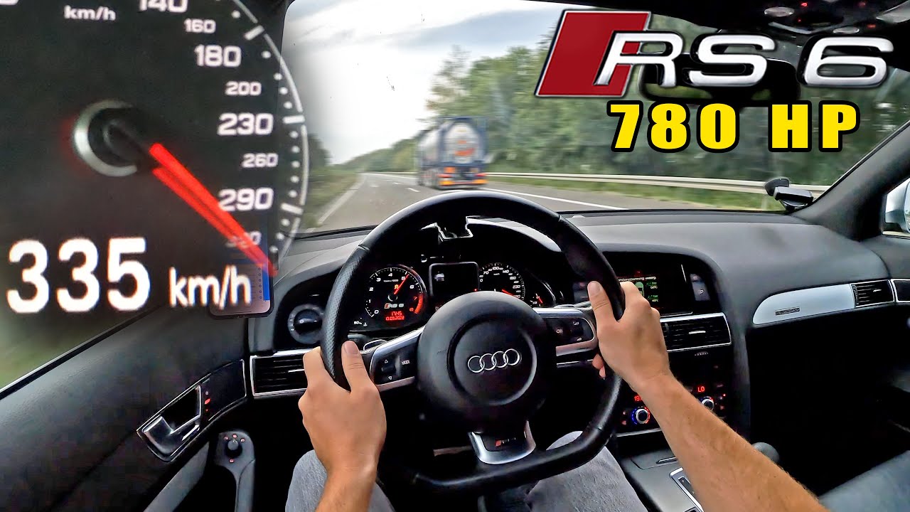 780PS Audi RS6 C6 V10 BiTurbo – 335KM/H auf der Autobahn!