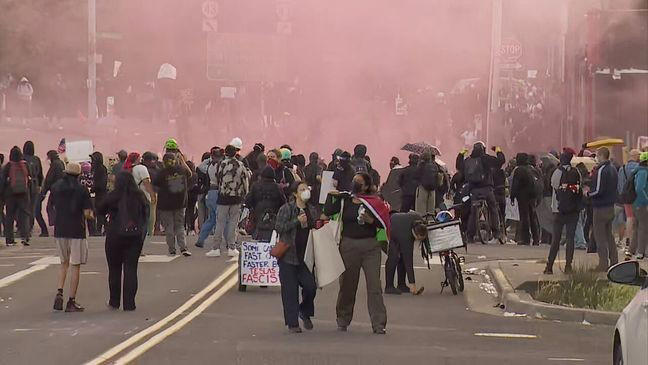 Portland Police declare protest outside ICE facility a riot