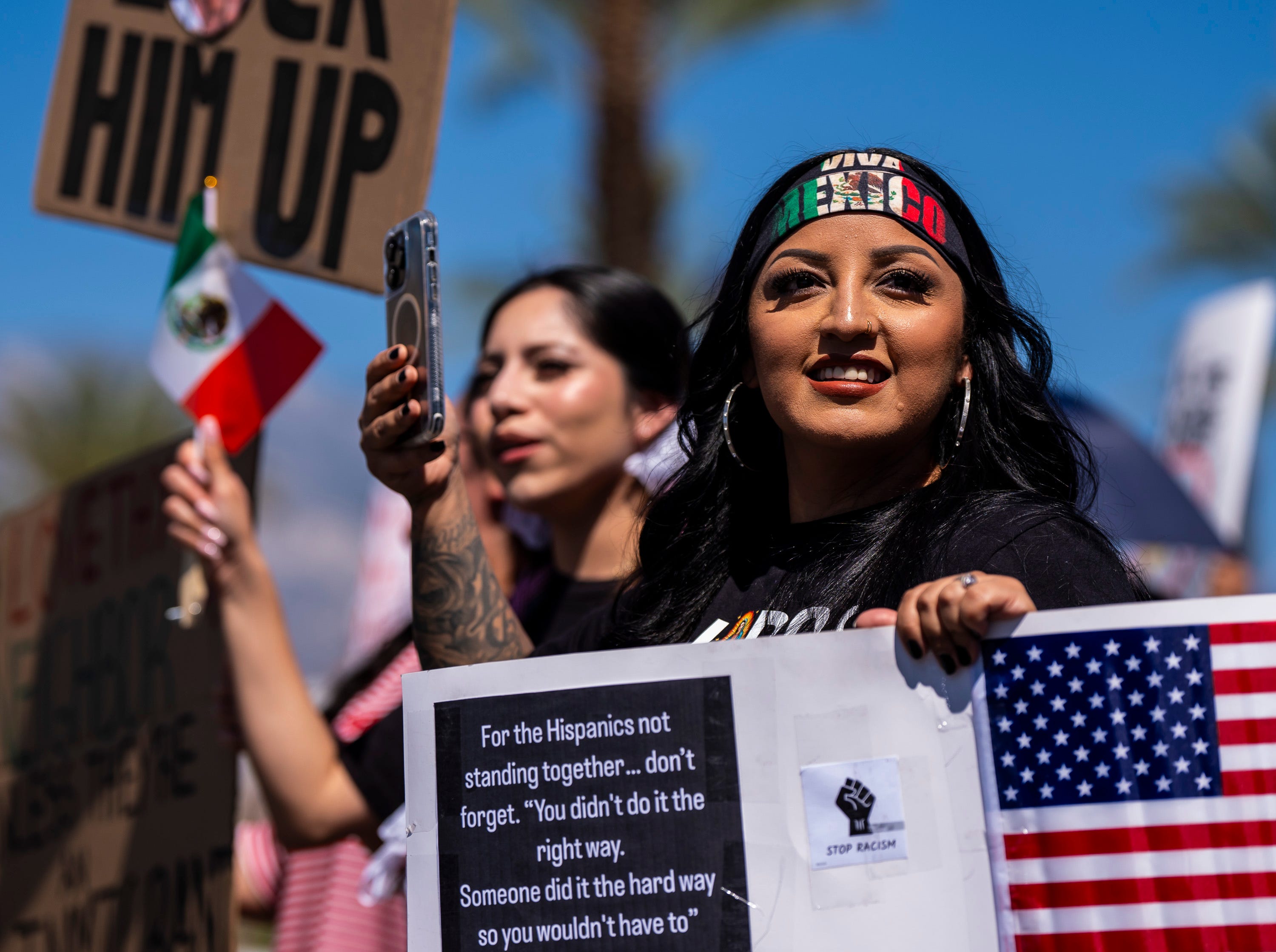 'No Kings in America;' Coachella Valley residents demonstrate against ...