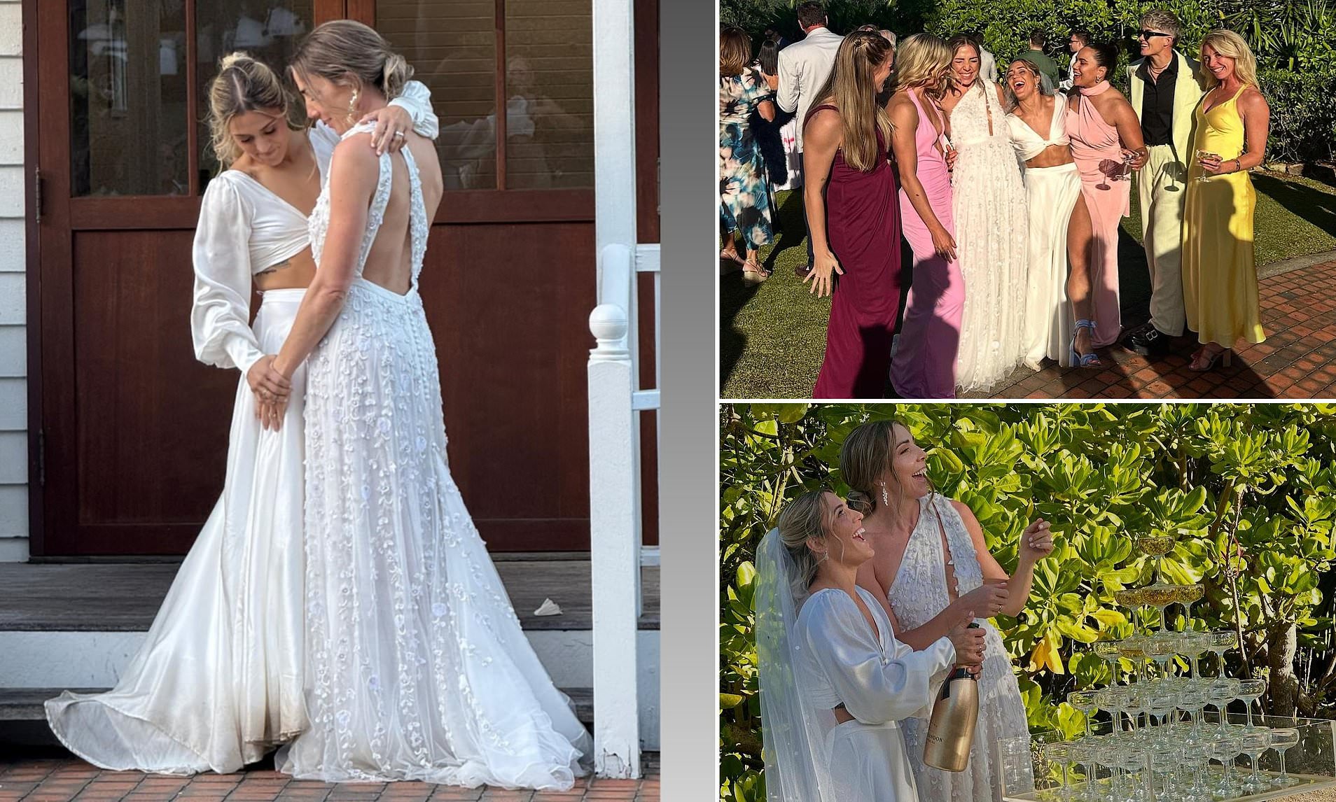 Matildas superstar ties the knot alongside team-mates in stunning ...