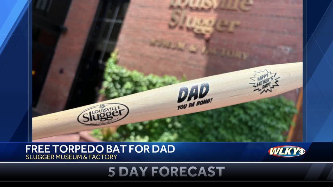 Free torpedo bats for dads at Louisville Slugger Museum and Factory