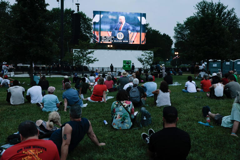 Trump's birthday military parade in pictures: Soldiers march and tanks ...