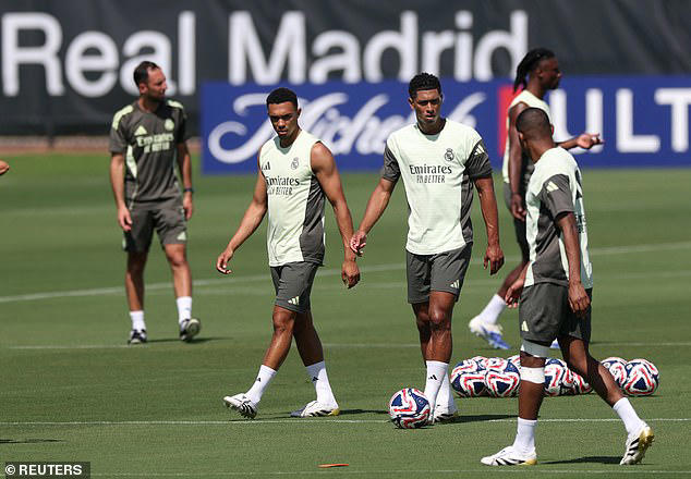 Alexander-Arnold seen at Real Madrid training for the first time