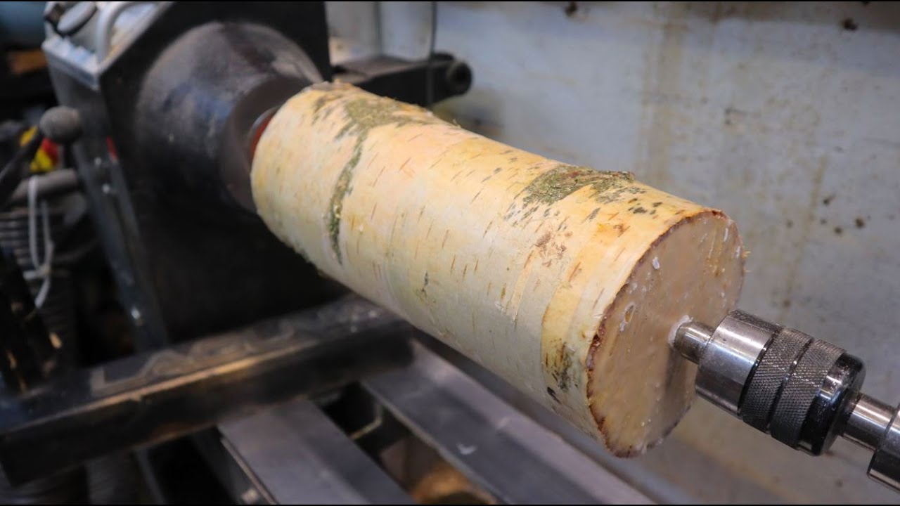 Woodturning a sleek water bottle