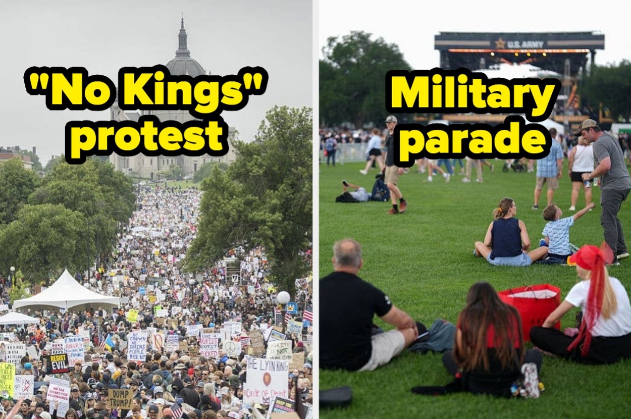 These "No Kings" Crowd Pictures Vs. Military Parade Crowd Pictures Say ...