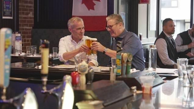 Keir Starmer joins Canada PM Mark Carney for beer in Ottawa