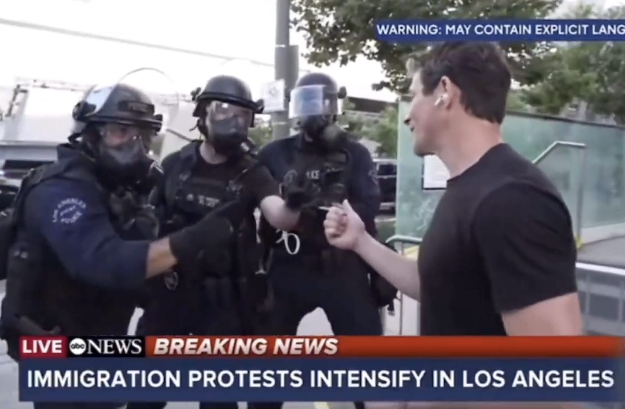 ‘YOU TOUCHED THE OFFICER!’ LAPD Officer Goes Ballistic On ABC Reporter ...