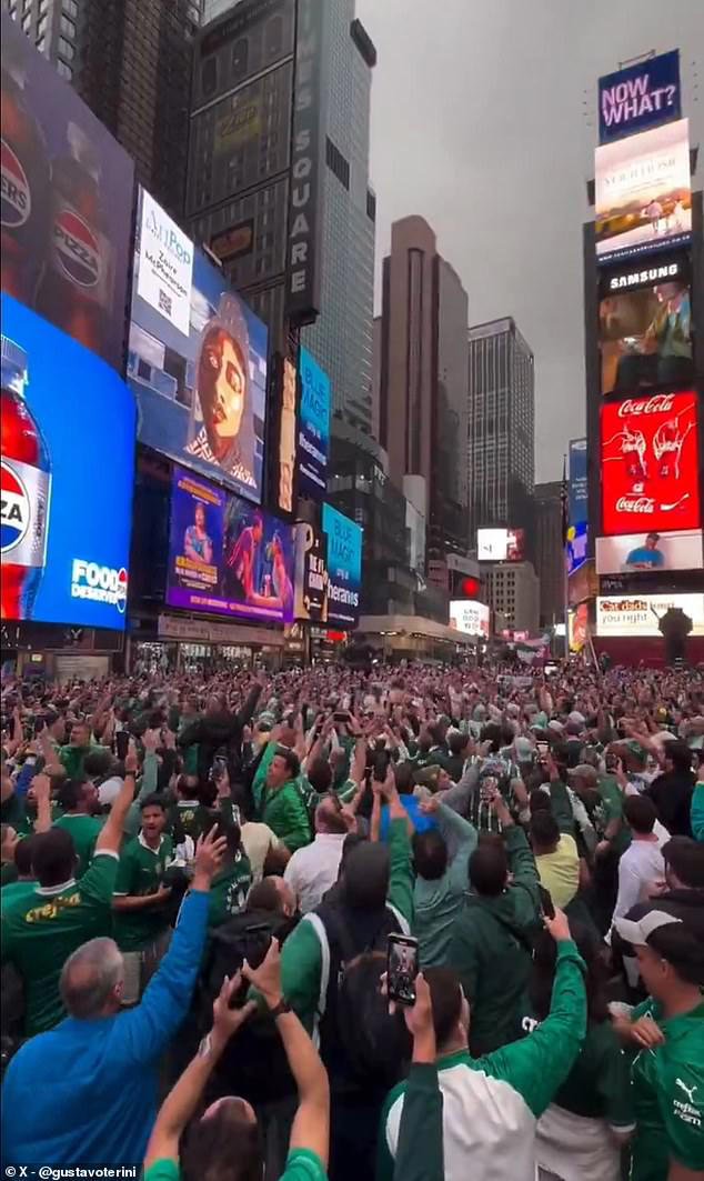 Palmeiras fans take over Times Square in epic show of support before ...