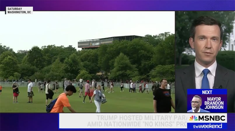 'Not even close': MSNBC reporter shoots down White House parade ...