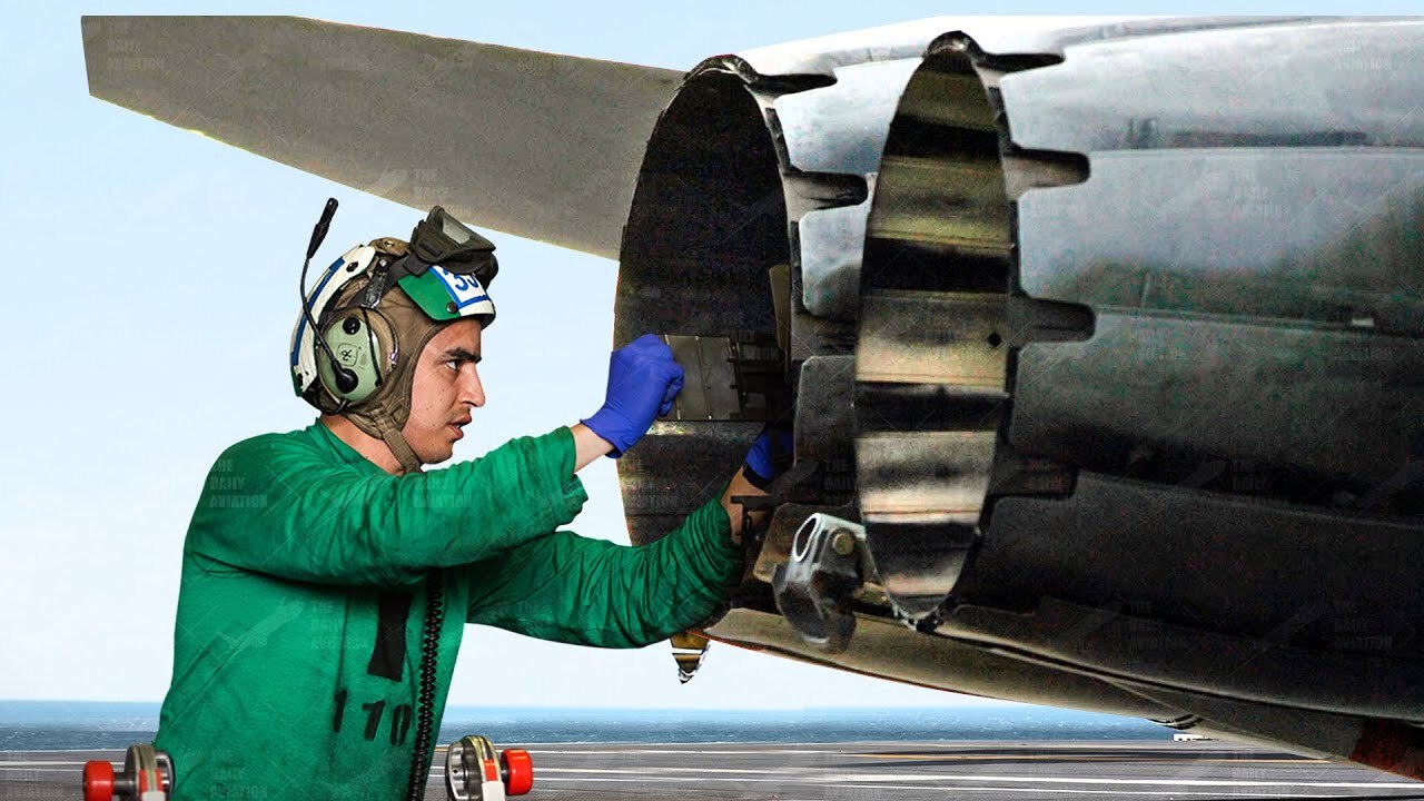 Inspecting Powerful US F-18 Engines In Middle of the Ocean