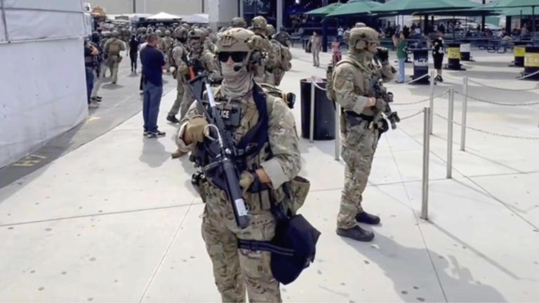 Dozens of heavily armed ICE agents swarm popular L.A. County swap meet