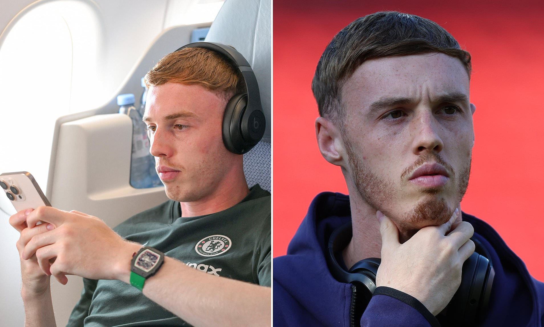 Cole Palmer sports Richard Mille watch worth £220k on flight