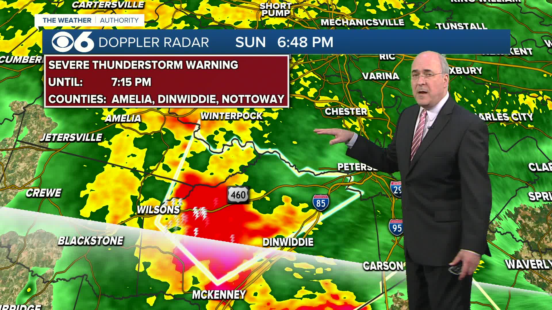 Tracking severe thunderstorm warning with torrential rain, 60 mph ...