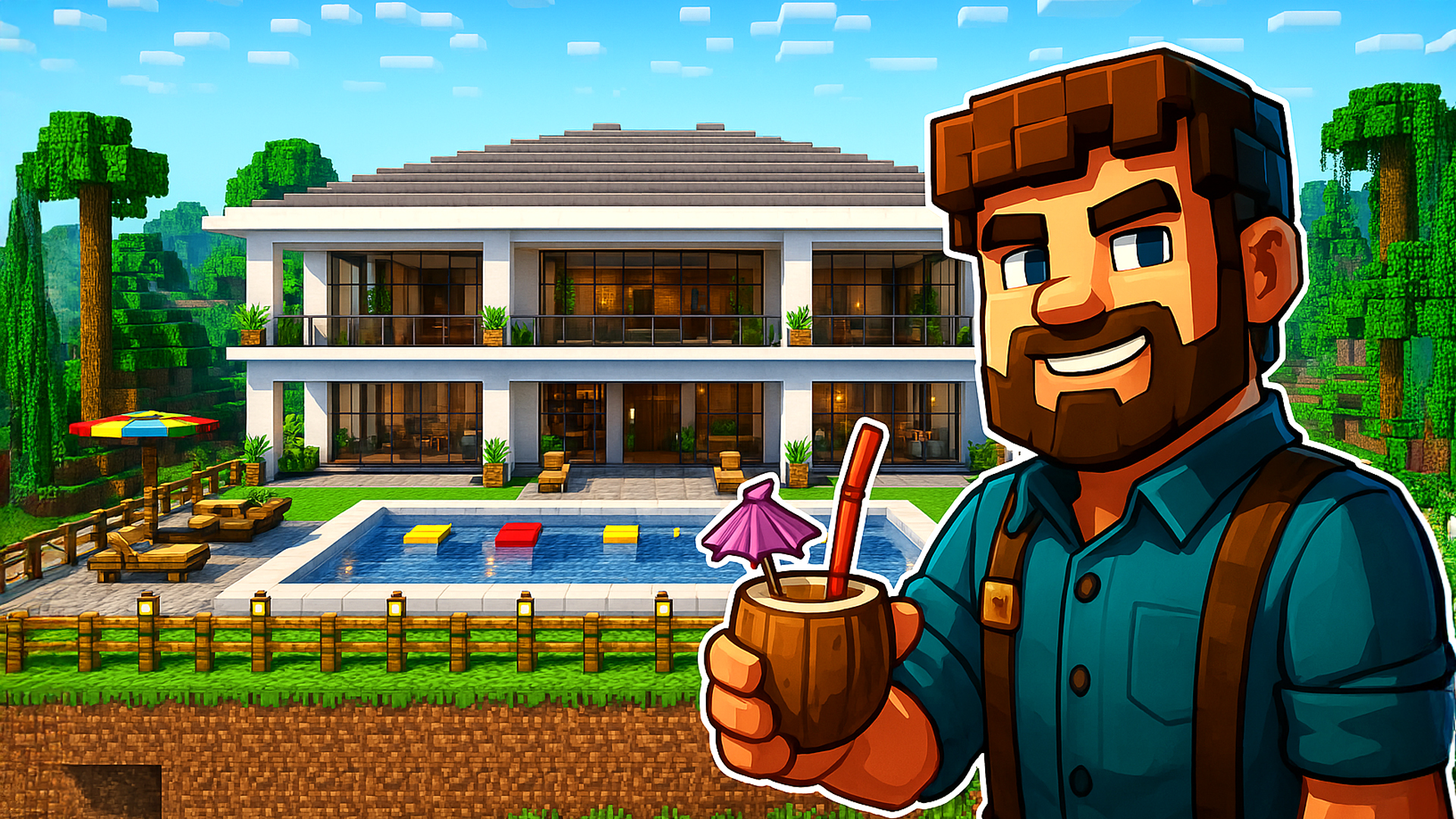 Bali Klifvilla Bouwen in Minecraft 🌴 | Snelle & Simpele Tutorial