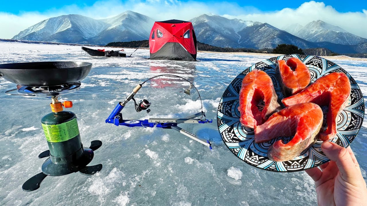 Catch and cook mountain trout while ice fishing successfully
