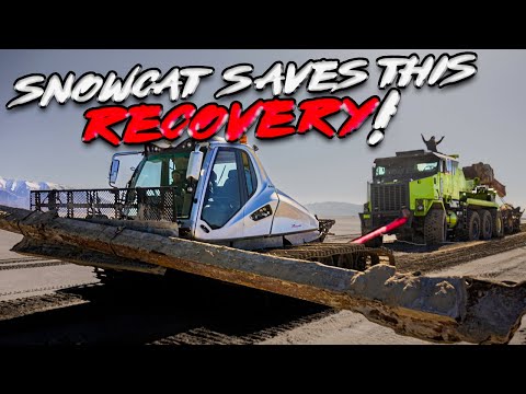 Giant Snowcat Saves 8x8 Wrecker From Quicksand Pit