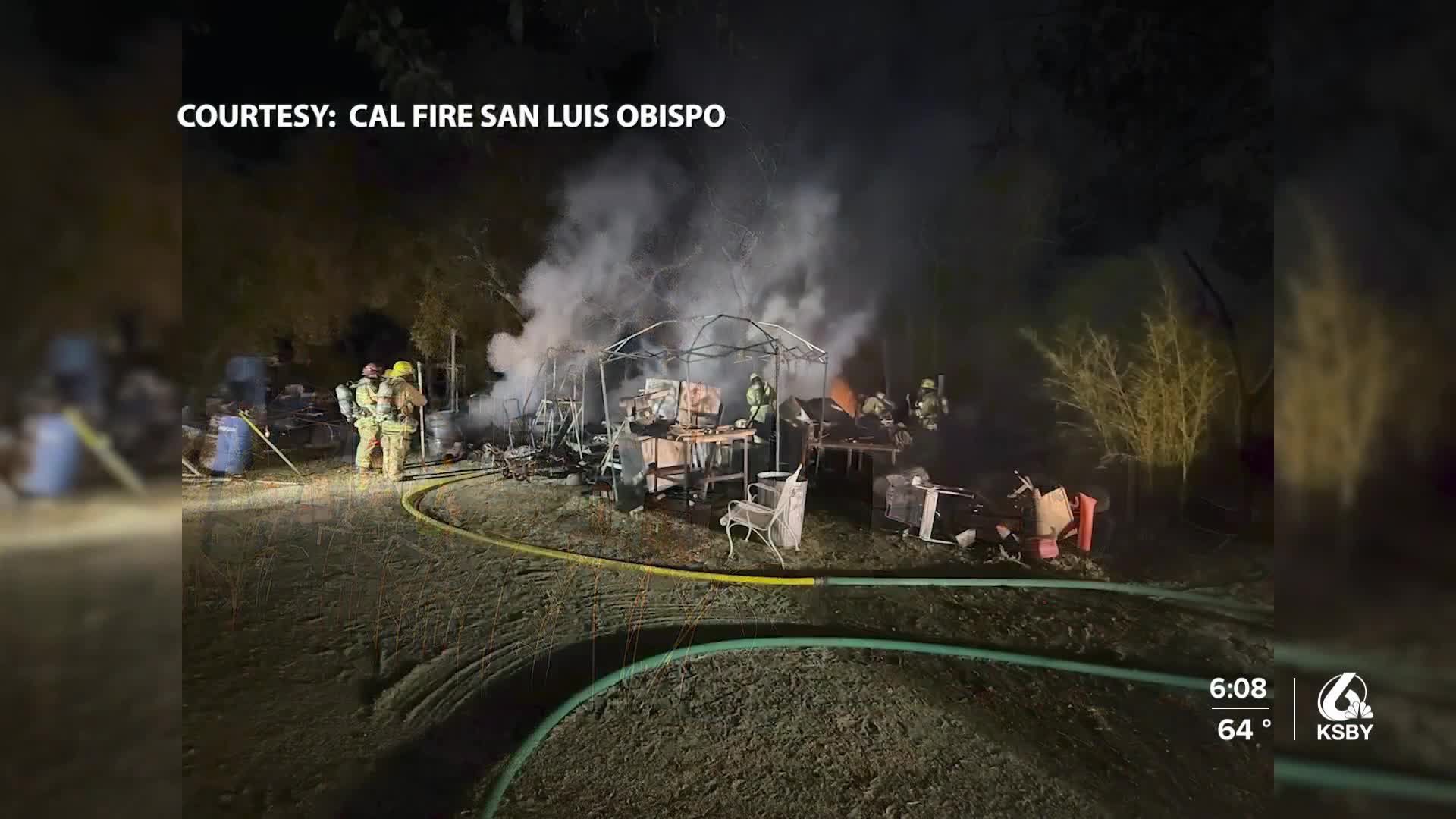Fire in Creston destroys structure, spreads to vegetation