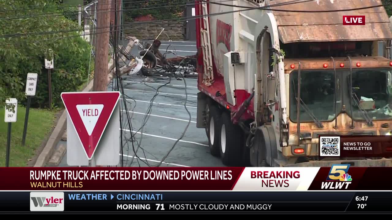 Rumpke truck caught in power lines in Walnut Hills; outages reported in ...