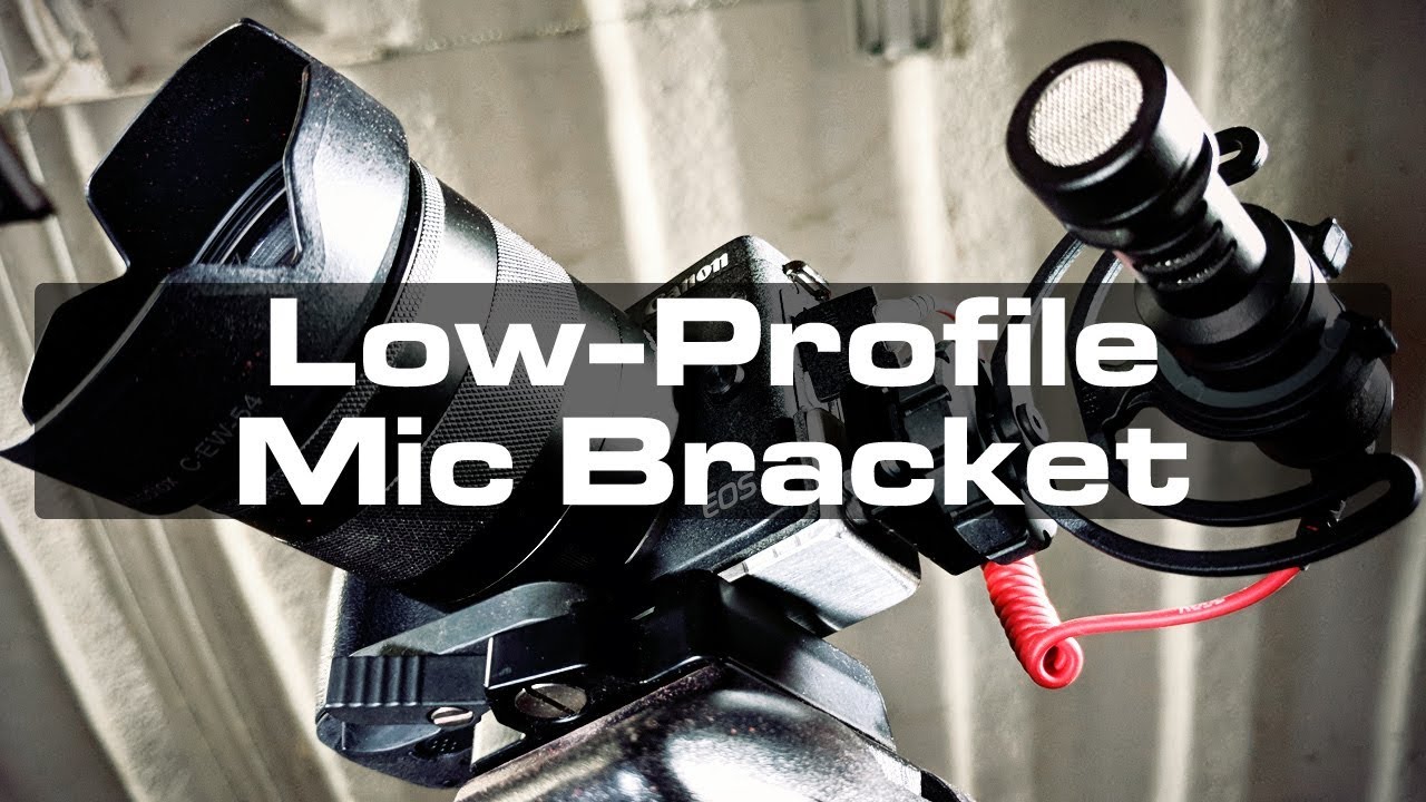Low-profile, vlogging mic bracket