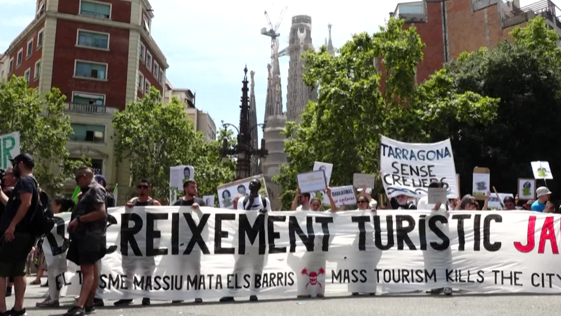 Residents and Protesters Push Back Against Tourism Overload in Barcelona