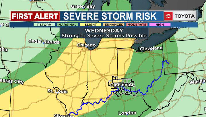 First Alert Weather Day: Threat of strong to severe storms Wednesday