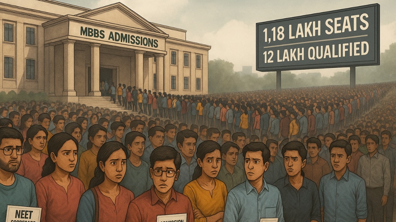 Over 12 lakh qualify NEET UG 2025, but only 1.18 lakh MBBS seats available