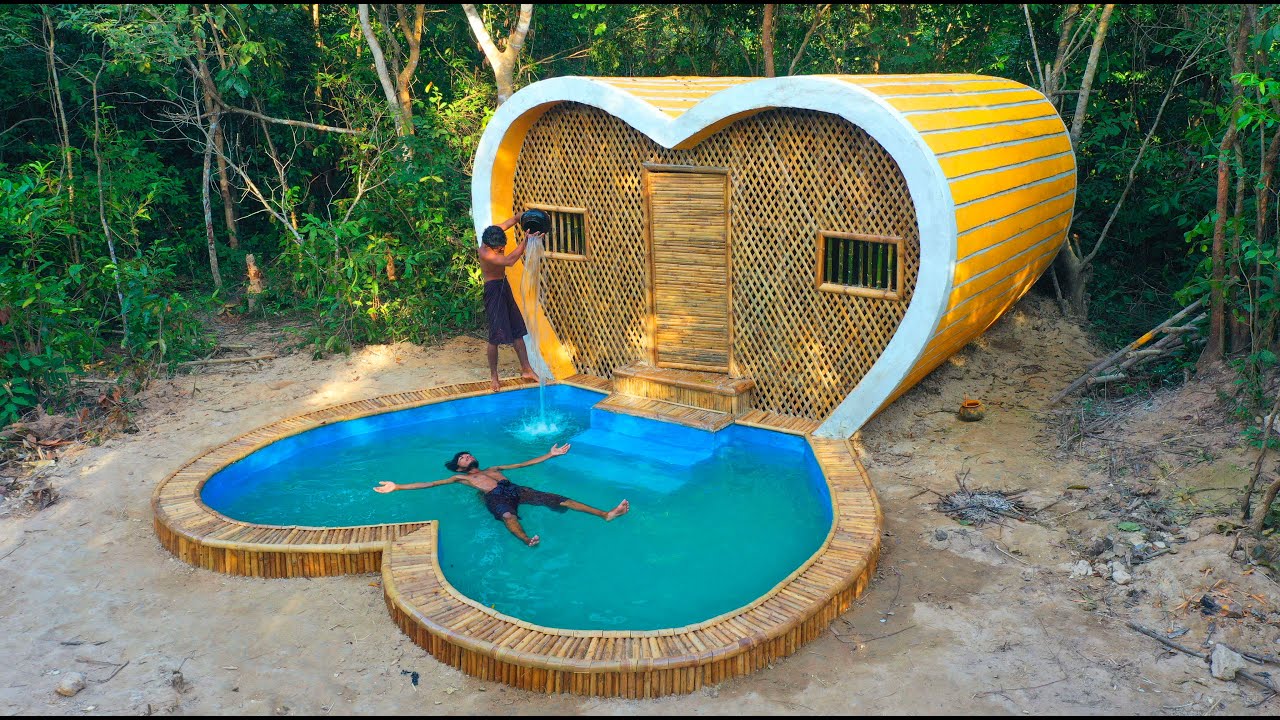 65 days building a loving house with a heart-shaped swimming pool in ...