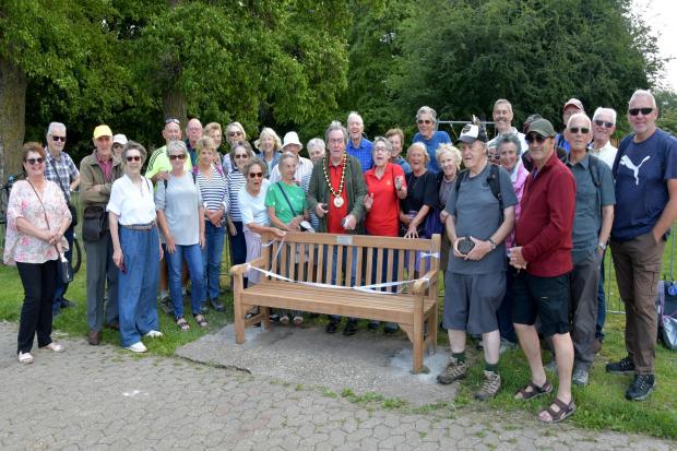 Ramblers club celebrates milestone by unveiling commemorative bench