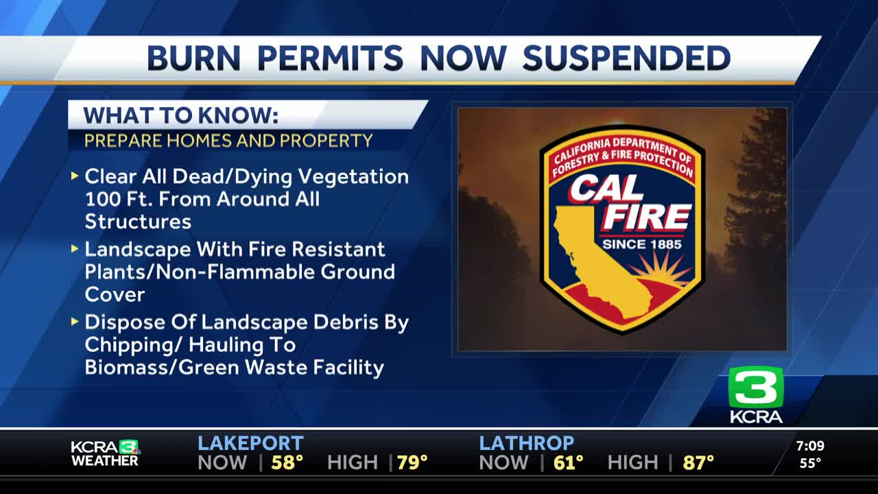 Northern California fire restrictions: 5-county burn permit suspension ...