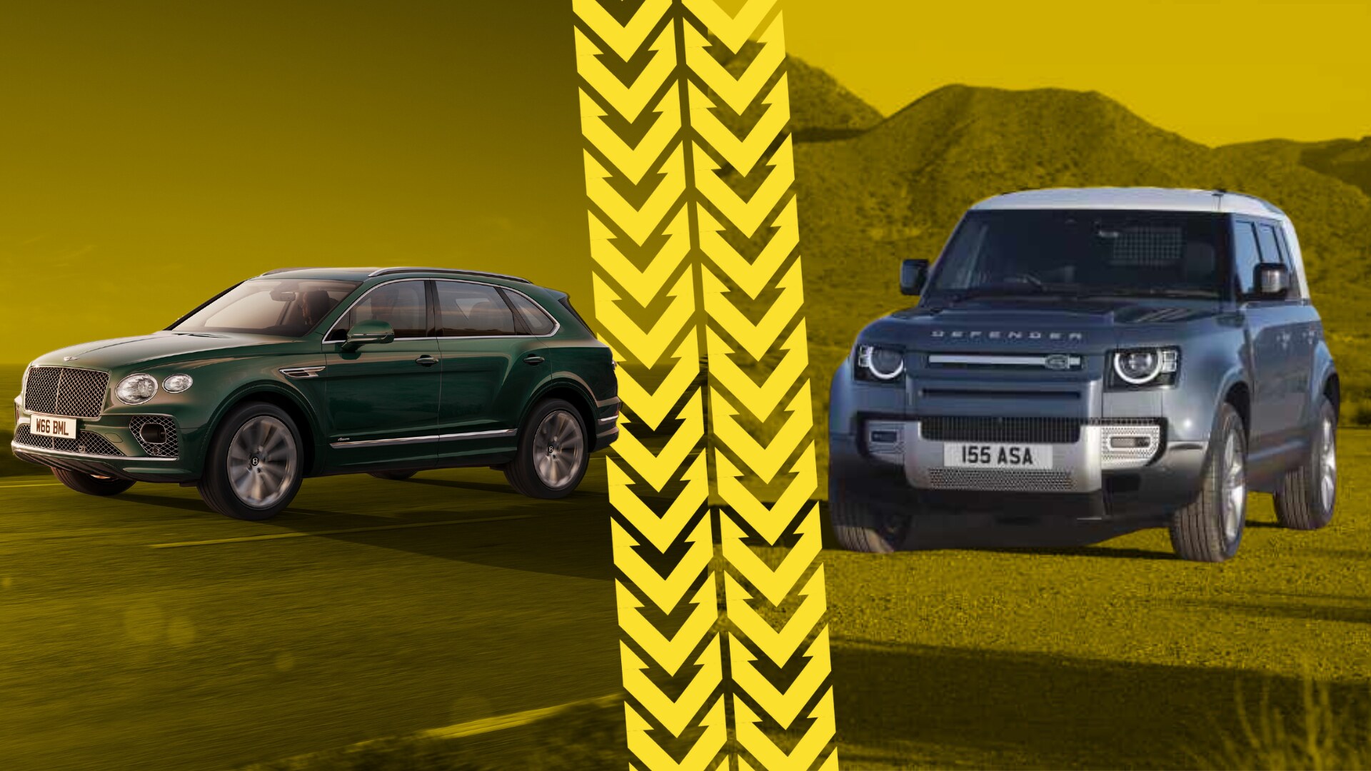 Land Rover Defender vs Bentley Bentayga Hybrid