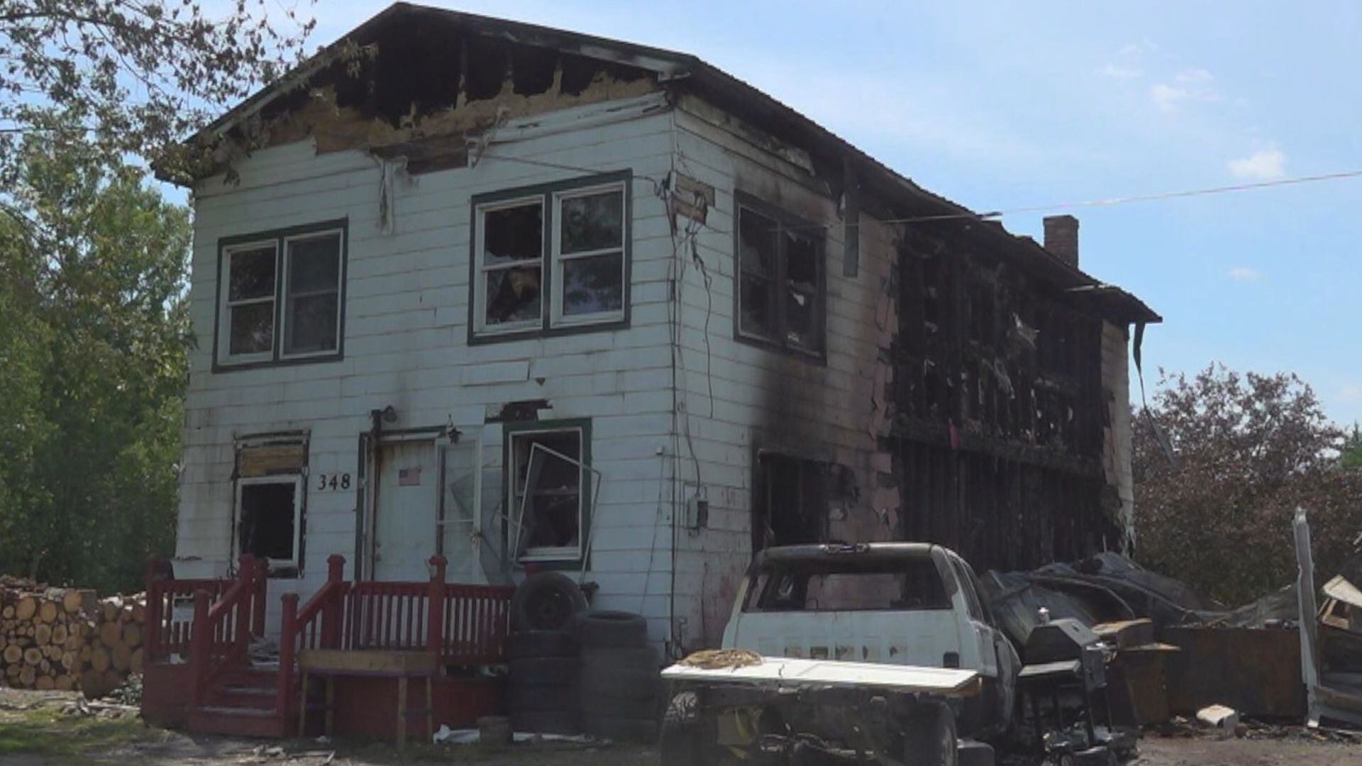 Fire engulfs two-story building
