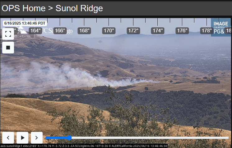 Crews battle brush fire in Sunol Monday