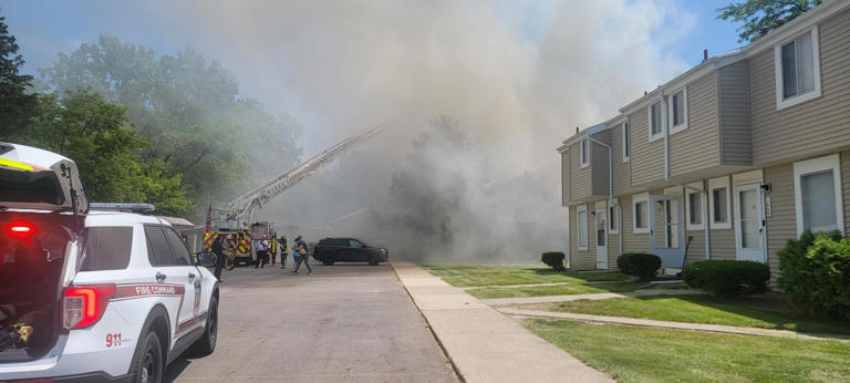 2 firefighters taken to hospital, more than a dozen people left ...