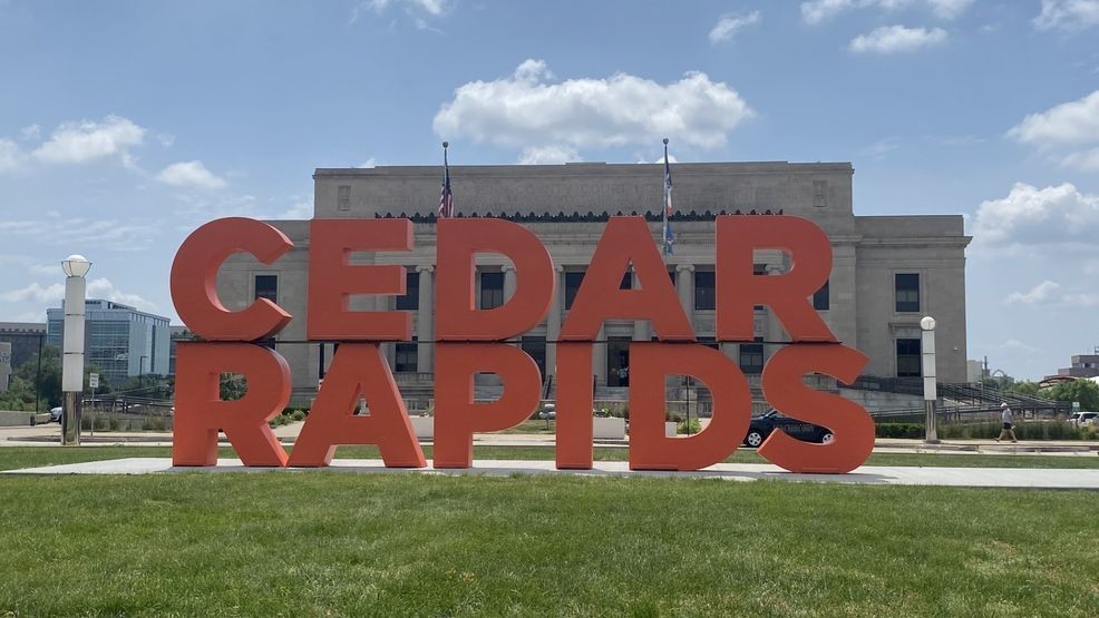 Cedar Rapids unveils new landmark letters on Mays Island, perfect for a quick snap