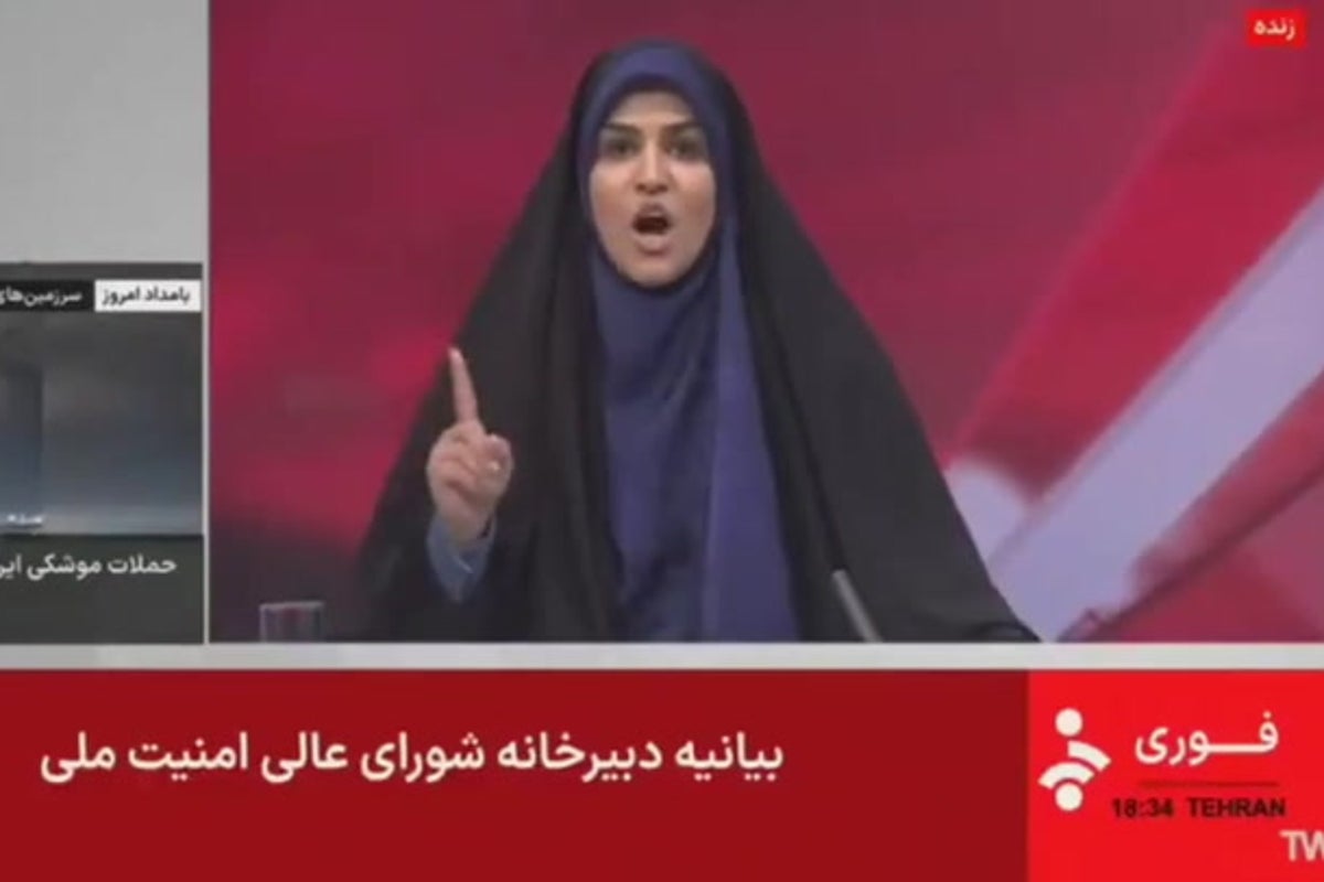 Moment Israel missile strike hits live Iran news broadcast as debris ...
