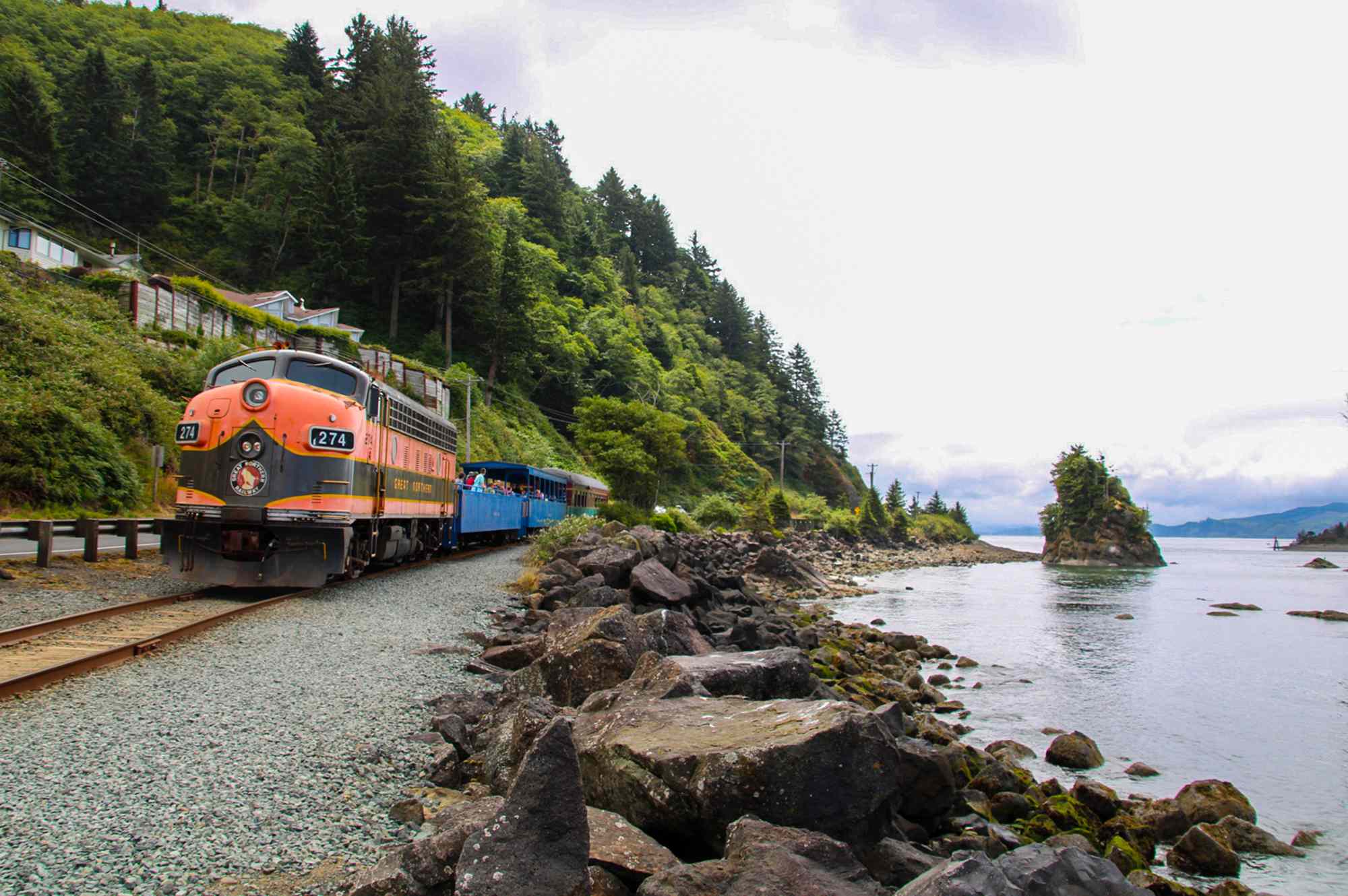 Take a scenic Oregon coast train ride on a vintage locomotive with open ...