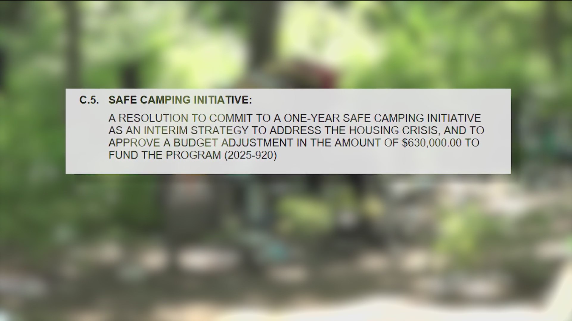 'Safe Camp' proposal