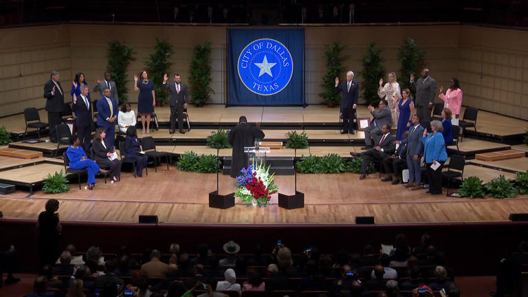 Mayor pushes public safety, fixing roads as new Dallas City Council ...