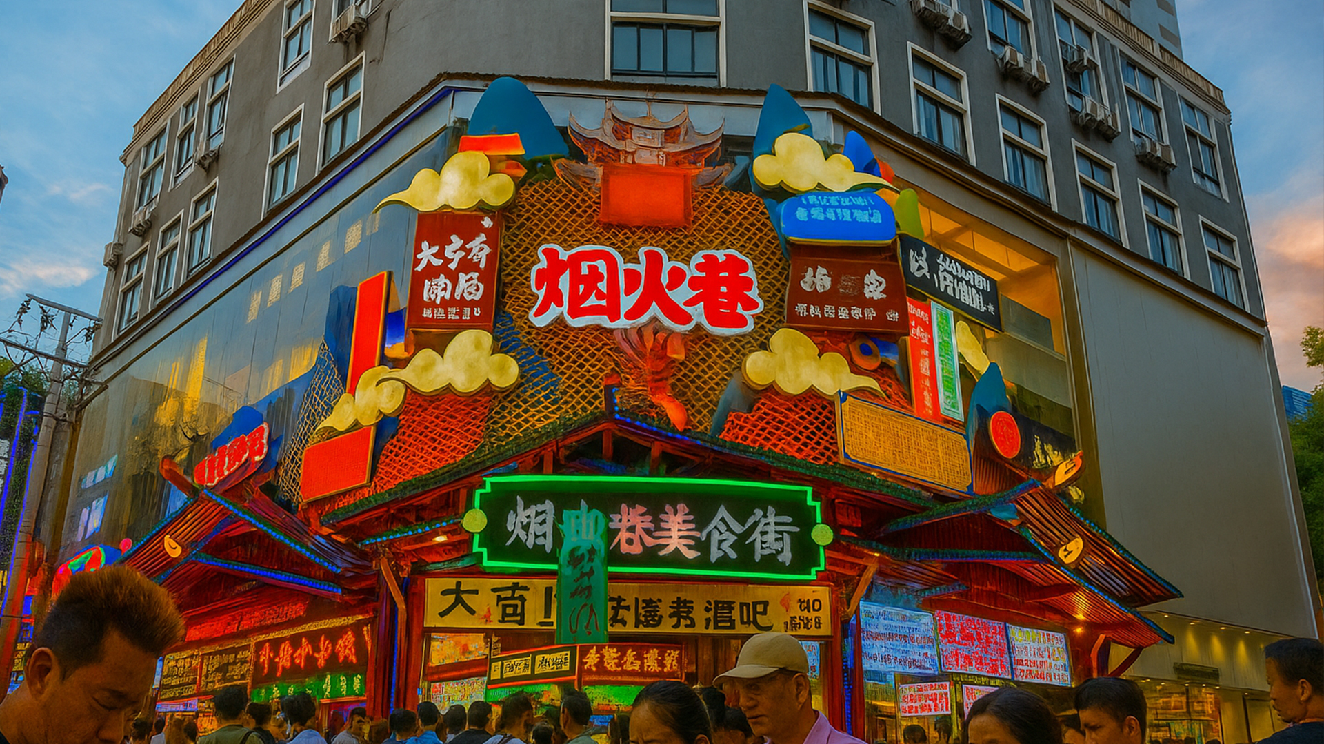 Wuhan, China in 4K HDR – Night Walk on Jianghan Road During Labor Day