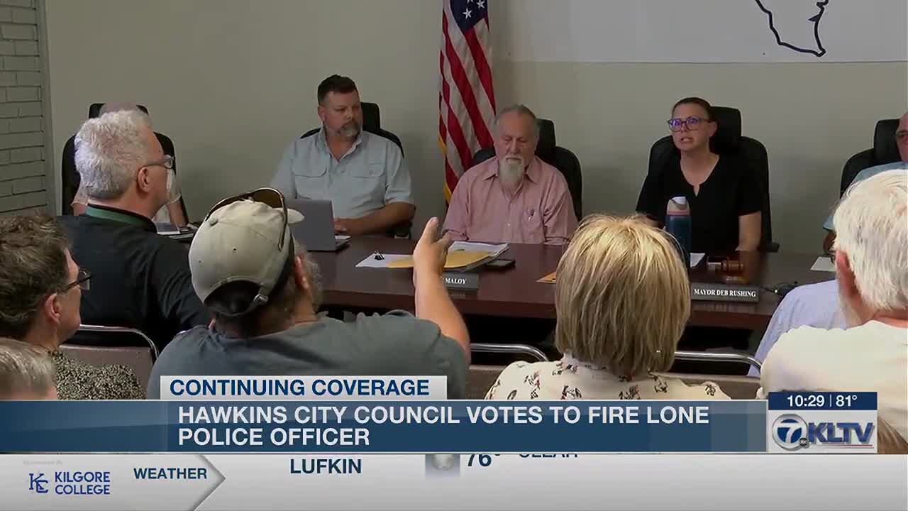 City of Hawkins fires lone police officer