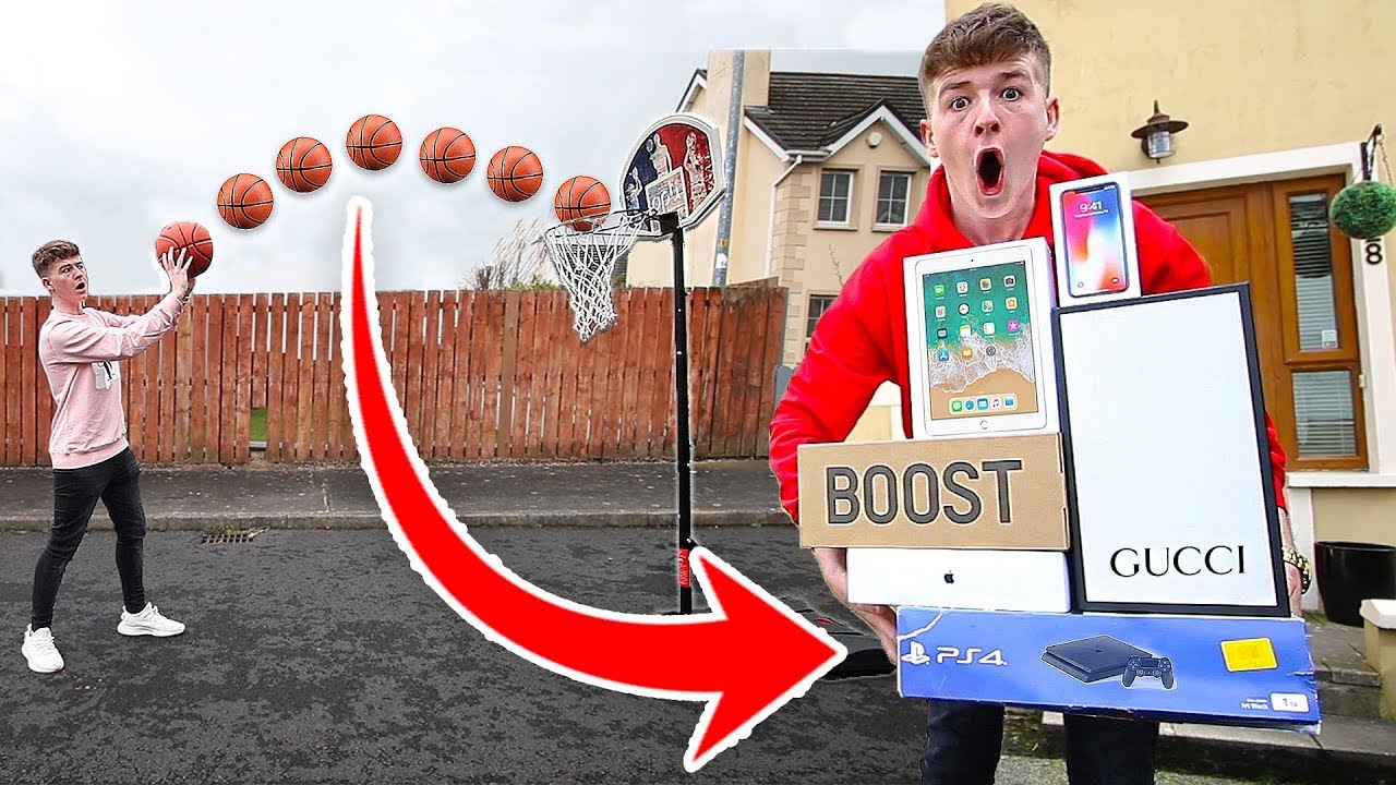 One basketball shot equals buy anything you want challenge