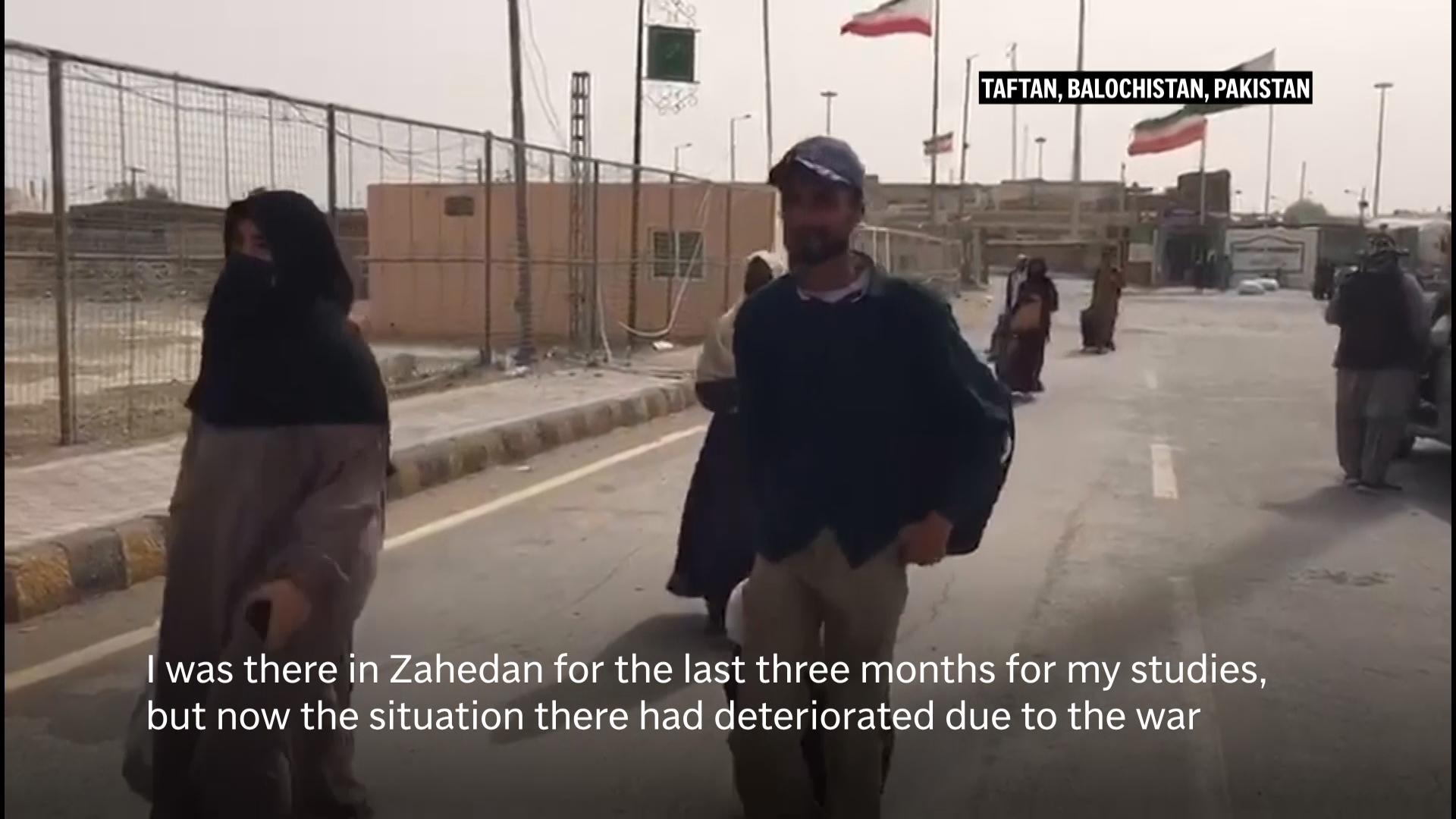 People fleeing Iran amid Israeli escalation cross border into Pakistan
