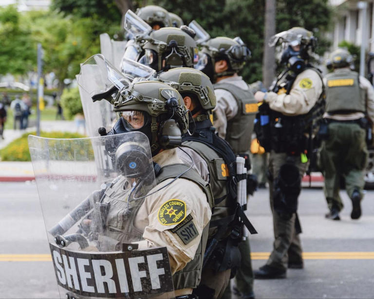 Oops! LASD shot LAPD with rubber bullets and tear gas during No Kings ...