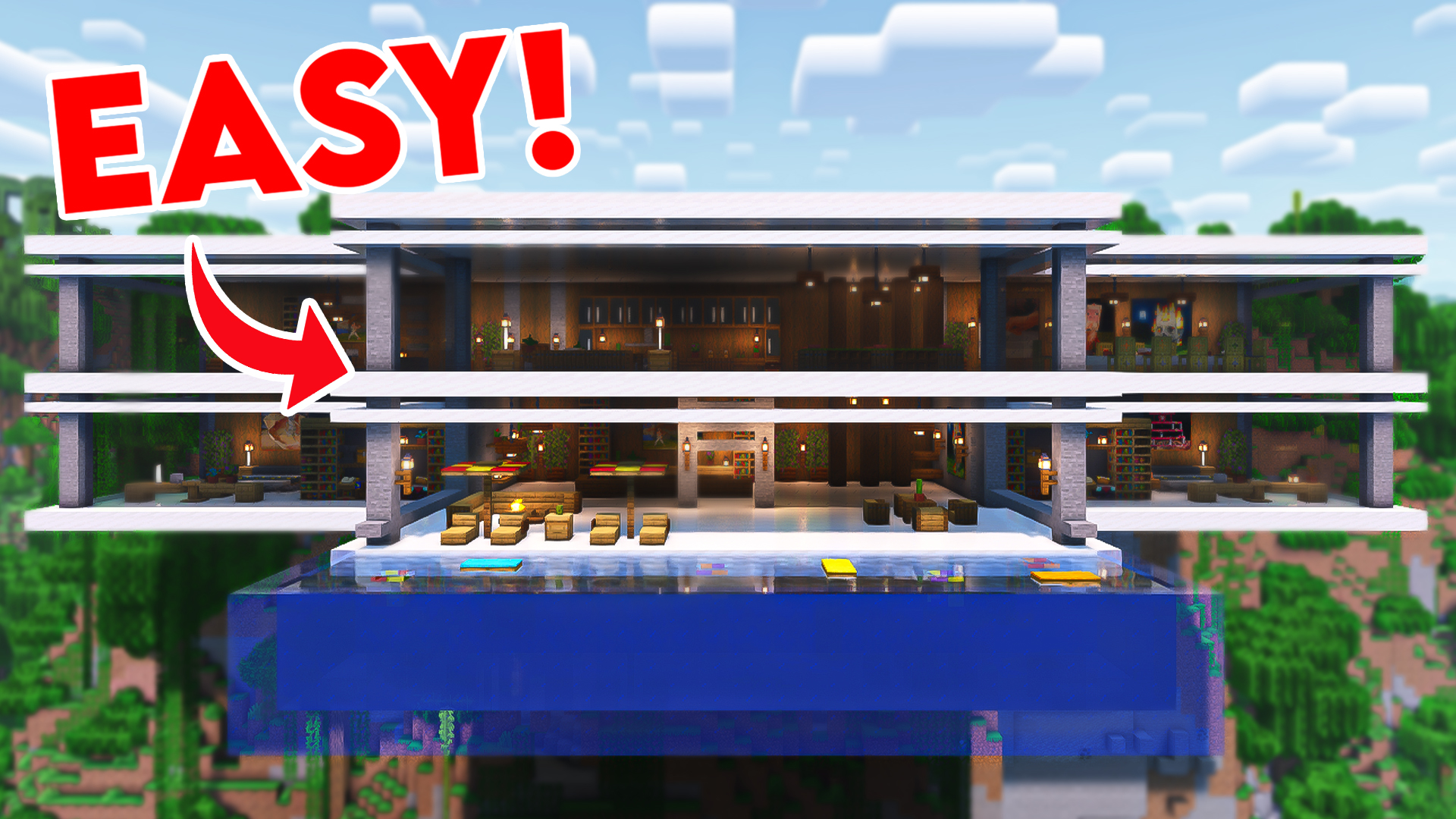 How to Build a Jungle Cliff House in Minecraft 🌿 | Simple & Easy Tutorial