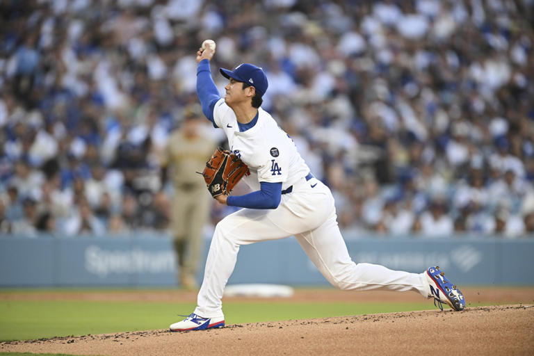 Ohtani gives up a run in pitching debut for Dodgers but shines at plate ...