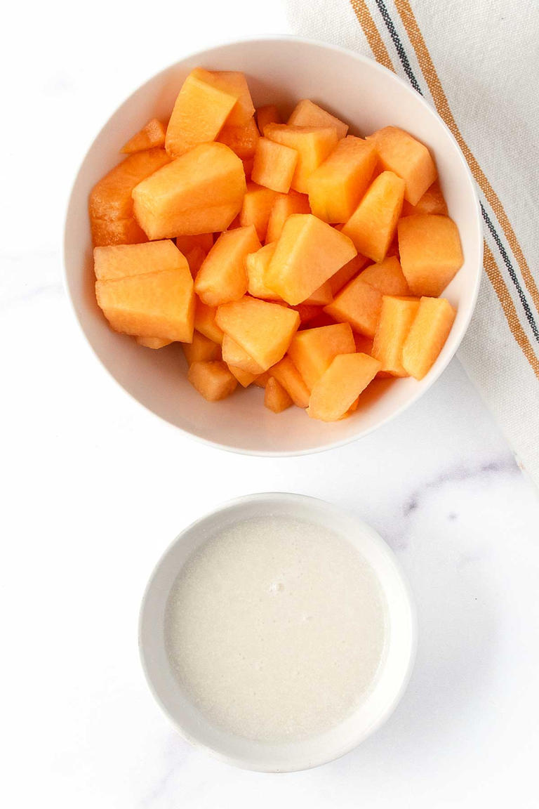 Frozen Cantaloupe Dog Treats