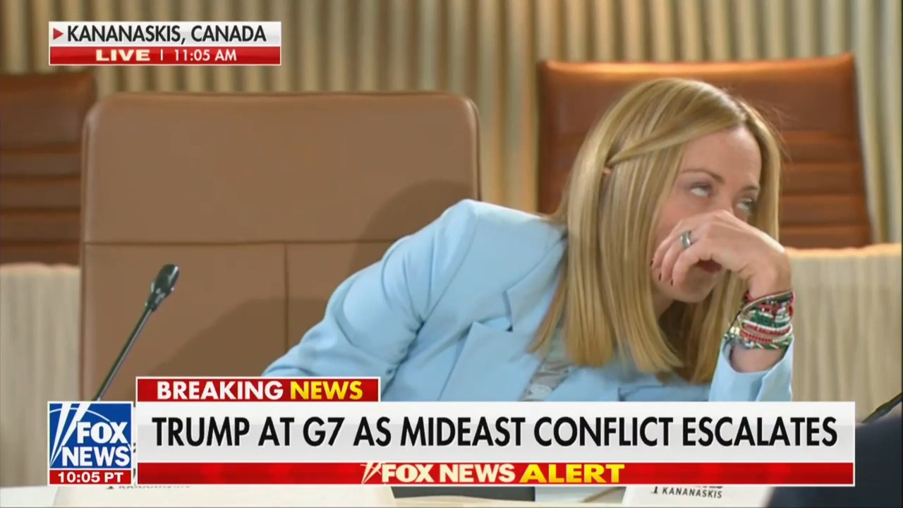 WATCH: Giorgia Meloni Caught in Epic Eye-Roll at G7 Roundtable