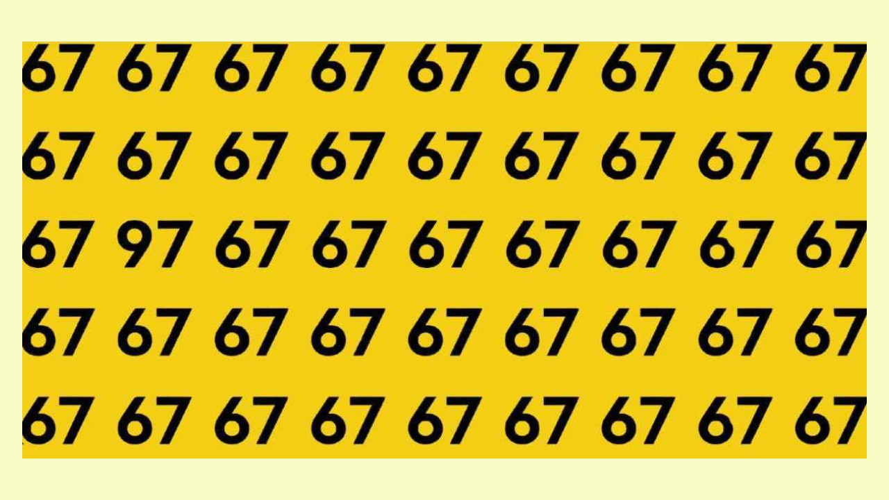 Optical Illusion: Only a real math genius can spot the number 97 among 67s