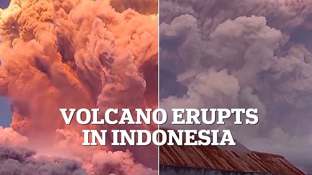 Volcano in eastern Indonesia spews massive ash tower into the sky