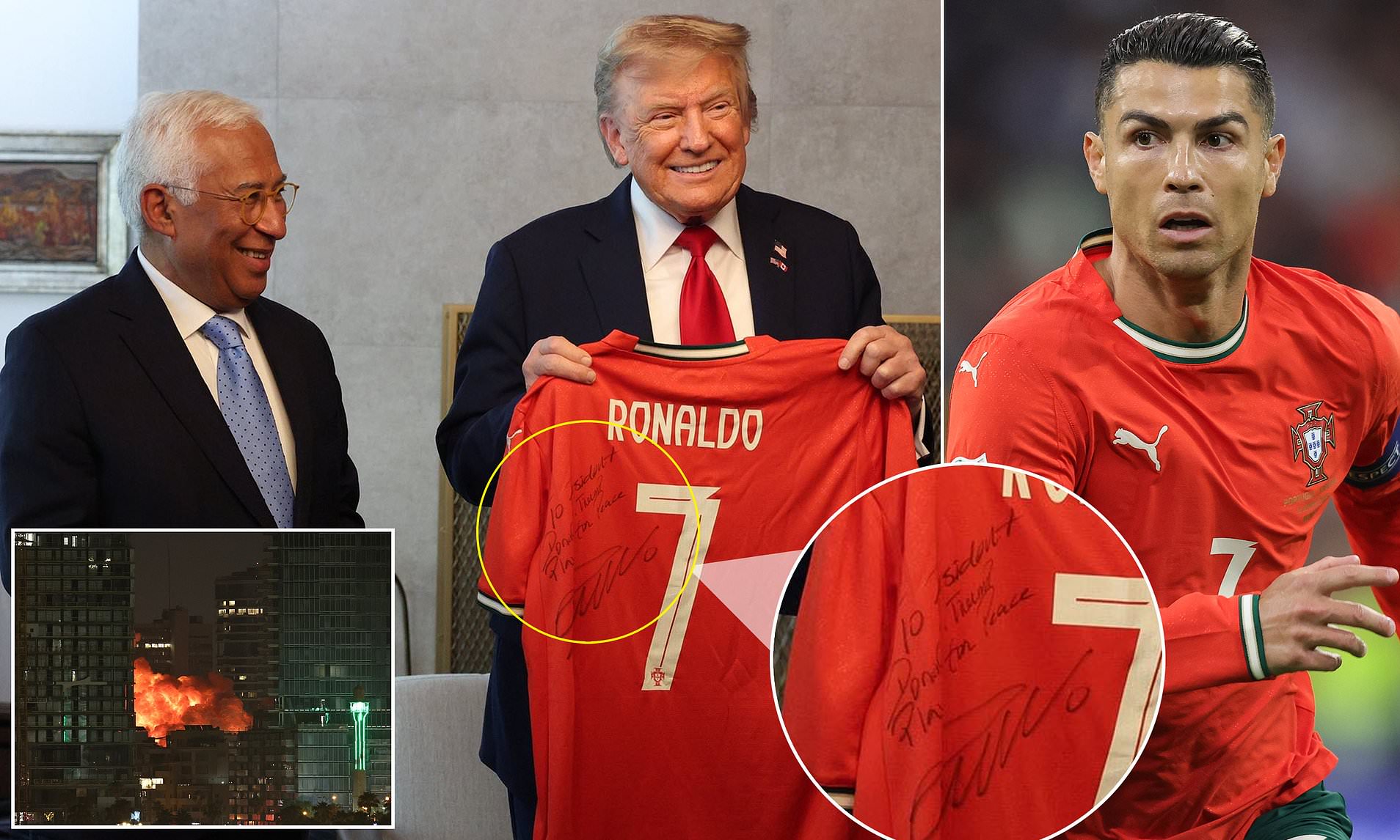 Cristiano Ronaldo sends Donald Trump 'peace message' on shirt